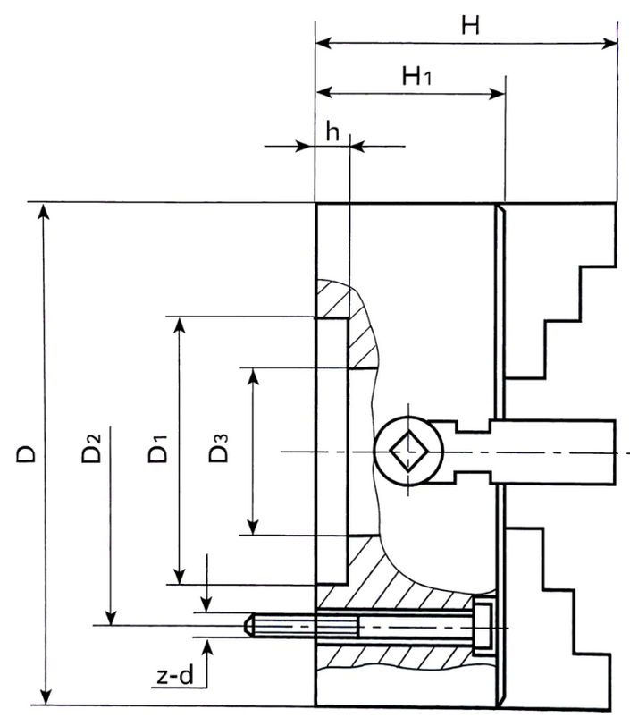 6" 4-Jaw Plain Back Independent Chuck - Accusize 0557-0006 — Cutting ...