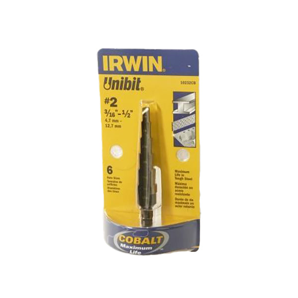 #2 Unibit (3/16" - 1/2") 6 Hole Sizes - Irwin — Cutting Tool Pickers