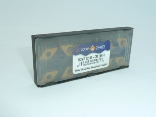 DCMT32.52-CM CM14 Carbide Insert - Cobra Carbide (Steel/Stainless/Cast — Cutting Tool Pickers
