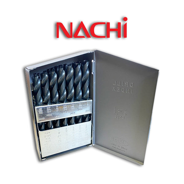 1/16" - 1/2" by 64ths 118° Split Point Jobber Drill Set HSS - Nachi 35 ...